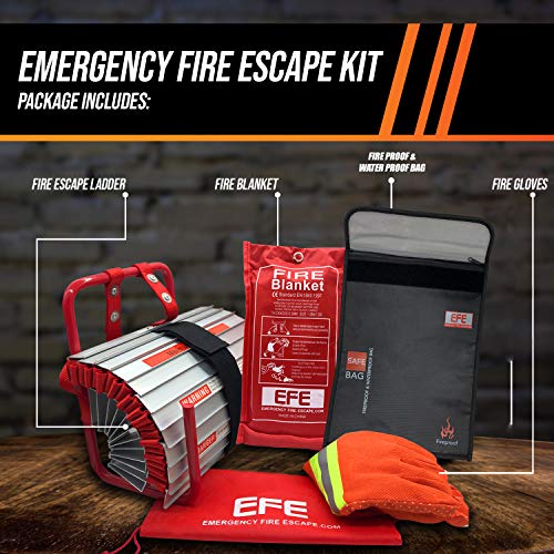 Emergency Fire Safety Escape Kit -Includes Fire Escape Ladder 2 Story ...