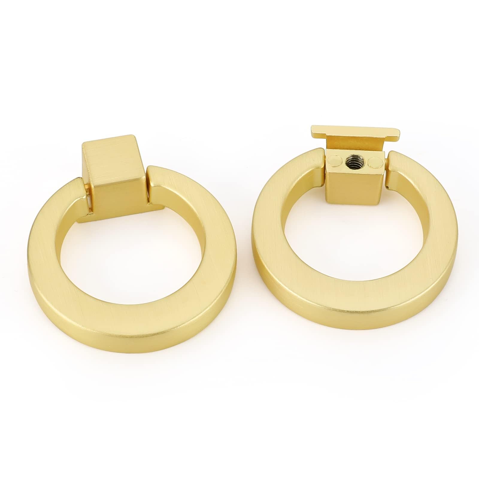 Haliwu 12 Pack Gold Drawer Ring Pulls for Dresser Gold Cabinet Pulls ...