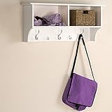 Amazon.com: White 5 Ft Entry Hall Shelf with 4 Cubby and 9 Hook Coat ...