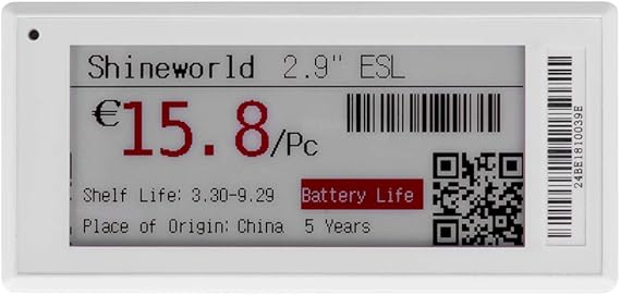 2.9 inch Electronic Shelf Labels ESL E Ink for Supermarket EPD Display ...