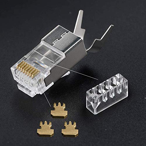 CAT7 Metal Shielded RJ45 Connectors Modular Plug - Aucas Cat 7 FTP 8P8C ...