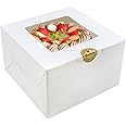 Amazon.com: Wei Long Cake Boxes with Window 24pcs 8x8x5 Inches White ...