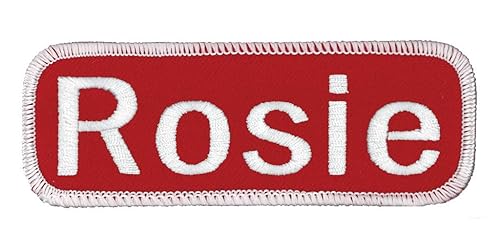 Rosie Name Tag Embroidered Uniform-Work Shirt Patches Red with White ...
