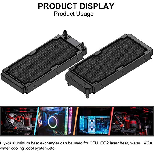 Clyxgs Water Cooling Radiator, 10 Pipe Aluminum Heat Exchanger Radiator ...