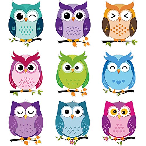 45 Pieces Colorful Owls Cut-Outs, Owls Accents Paper Cutouts Owls Name ...