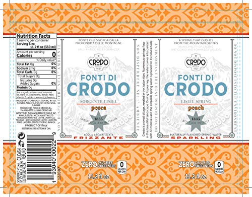 Fonti Di Crodo Sparkling Mineral Water, Peach, 11.2 Oz. Cans (Pack of 24) | Pricepulse