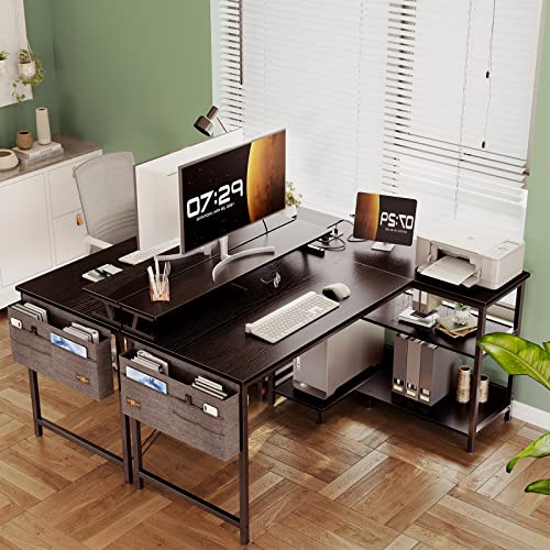 ODK L Shaped 48 Inch Computer Desk with USB Charging Port & Power ...