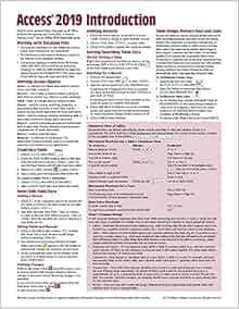 Microsoft Access 2019 Introduction Quick Reference Guide - Windows ...