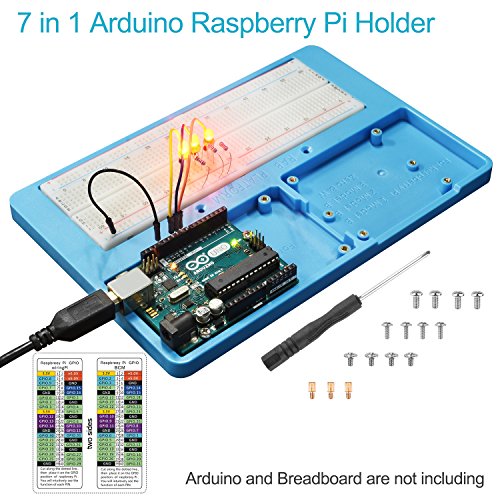 Buy UNIROI 7 in 1 RAB Holder Breadboard,Base Plate Case for Arduino Uno ...