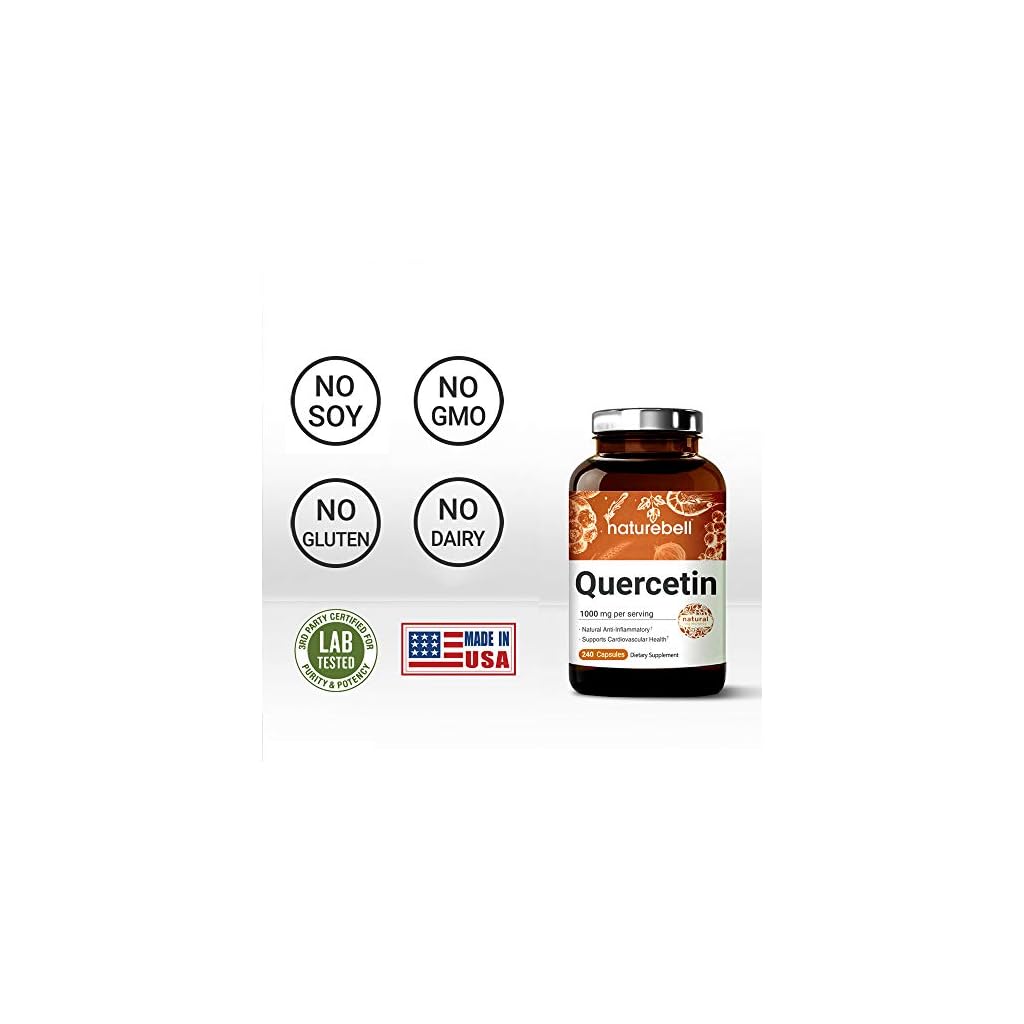 NatureBell Quercetin 1000mg Per Serving, 240 Capsules, Super Immune ...