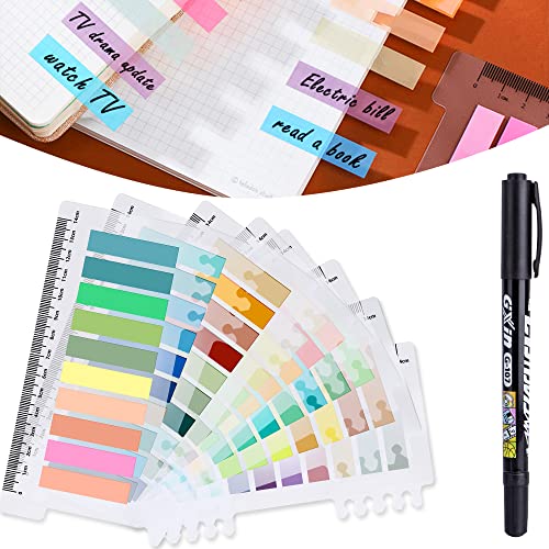 1600 Pcs Sticky Index Tabs, 8 Sheets Page Strip Index Tabs Markers ...