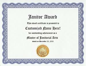 Amazon.com : Janitor Janitorial Arts Award: Personalized Custom Award ...