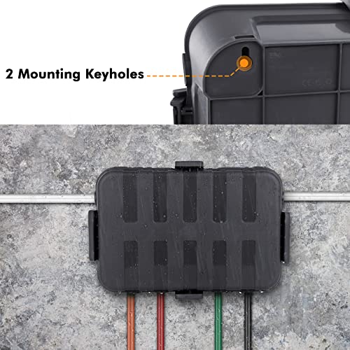 RESTMO Extra Large Outdoor Waterproof Electrical Box, 4 Small Outdoor Plug Cover Weatherproof ...