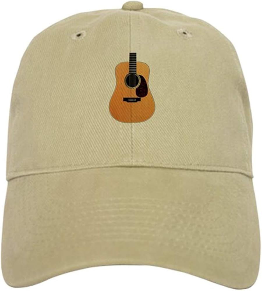 Amazon.com : Acoustic Guitar Khaki Baseball Cap with Adjustable Closure ...