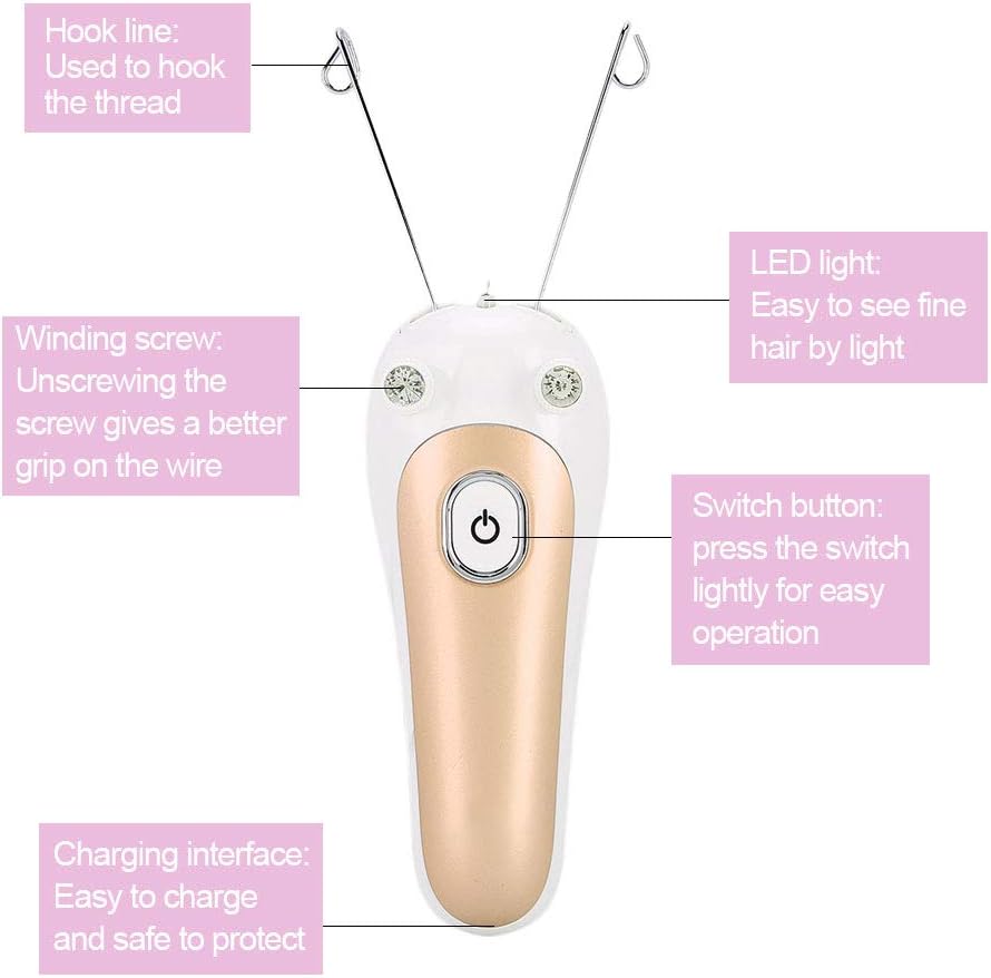 Electric Hair Removal Body Facial Threading Epilator with Cotton Thread ...