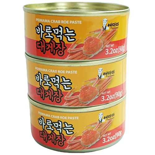Premium Crab Roe Paste 3.2oz(90g) x 3Cans, 한국대게장, WIld Caught Red snow ...