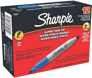 Amazon.com : Sharpie Super Twin Tip Fine Point and Chisel Tip Permanent ...