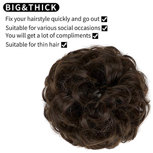 Qunlinta Messy Bun Hair Piece Hair Bun Thick Updo Scrunchies Hair ...