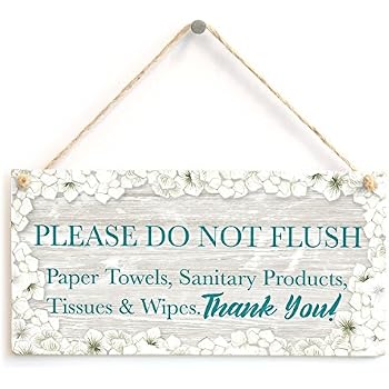 Amazon.com: Meijiafei Please do not throw anything in the toilet other ...
