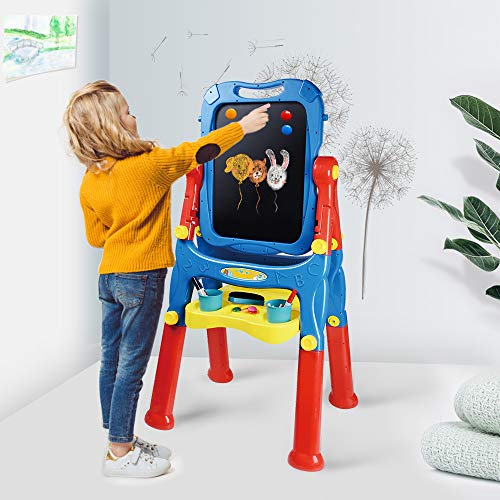 AMOSTING Kids Easel,Easy to Assemble Learning Toys Easel for Kids with ...