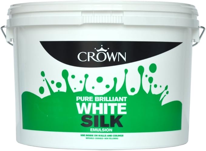 Crown Emulsion Brilliant White 10 Litre 10 Litre Silk: Amazon.co.uk ...