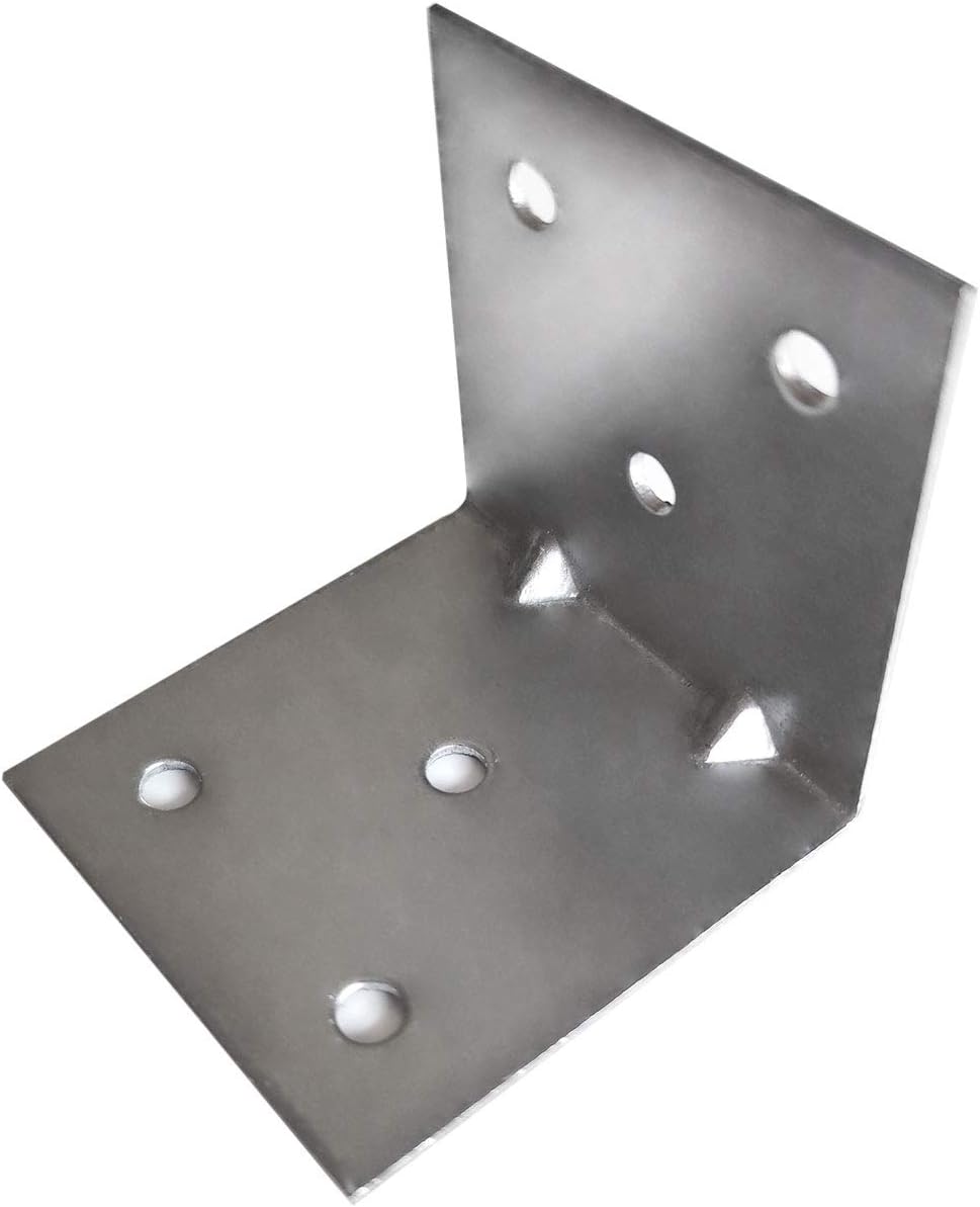 OMIdeas 50 x 50 x 50 mm Angle Connector Perforated Plate Angle Silver ...