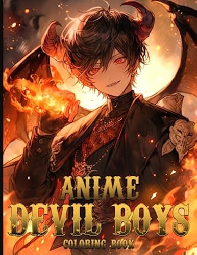 Anime Devil Boys Coloring Book: Dynamic Coloring Pages Highlighting ...
