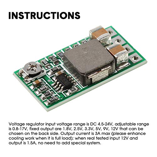 5V Regulator Module Mini Voltage Reducer Adjustable Direct Current 4.5 ...