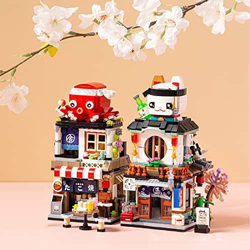 LUOGFYNI Japanese Street View Takoyaki Shop Building Blocks Set, Theme ...