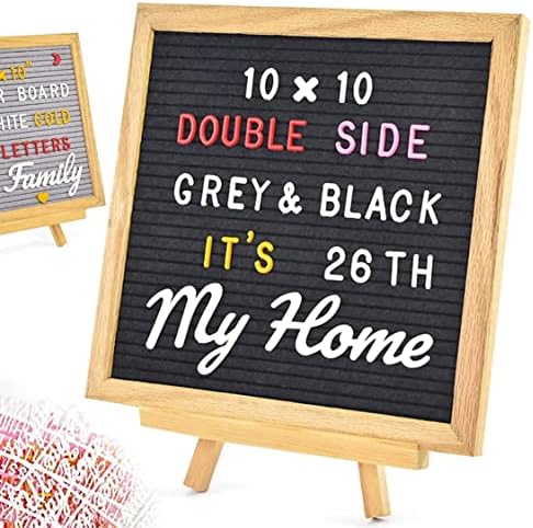 Felt Letter Board Message Board with Wooden Stand Double Sided Letter ...