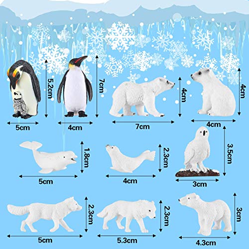 Skylety 10 Pieces Polar Animal Figurines Set Realistic Arctic Figures ...