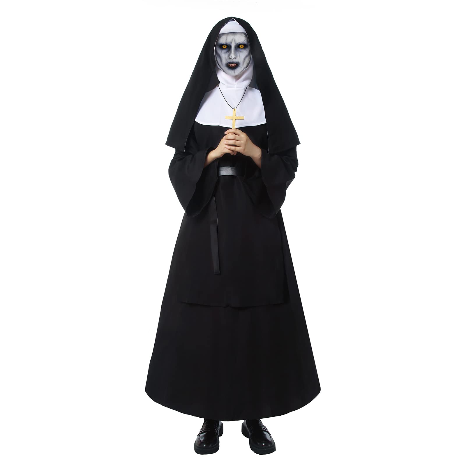 Mua FCCAM FCCAM The Nun Costume Womens Nun Cosplay Valak Outfit Scary ...