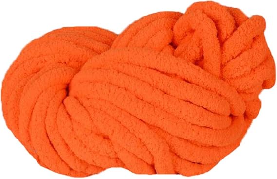 Amazon.com: Orange Super Chunky Chenille Yarn Jumbo Yarn Soft Arm ...