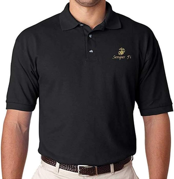 Amazon.com: Honor Country USMC Semper Fi Marine Corps Polo Golf Shirt ...