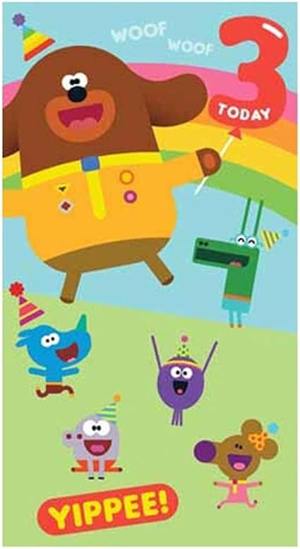 Hey Duggee HD002 Age 3 Birthday Card: Amazon.co.uk: Office Products