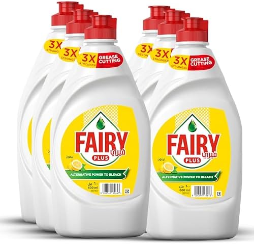 Fairy Plus Lemon Dishwashing Liquid Soap, Mega Box, Pack of 6, 6 x ...