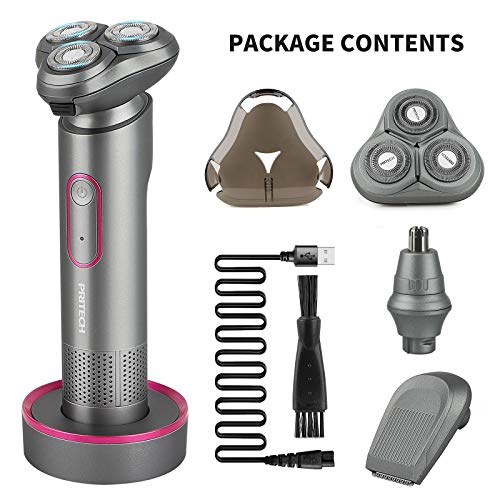 Electric Razor Rechargeable Face Shaver - Rotary Shaver Beard Nose Hair ...