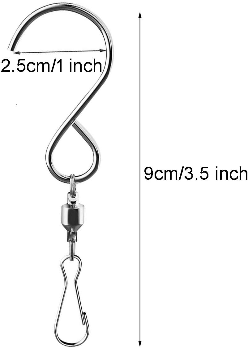Swivel Hook Clips, 10pcs 360 Degree Rotating Crystal Twisters Hanger ...