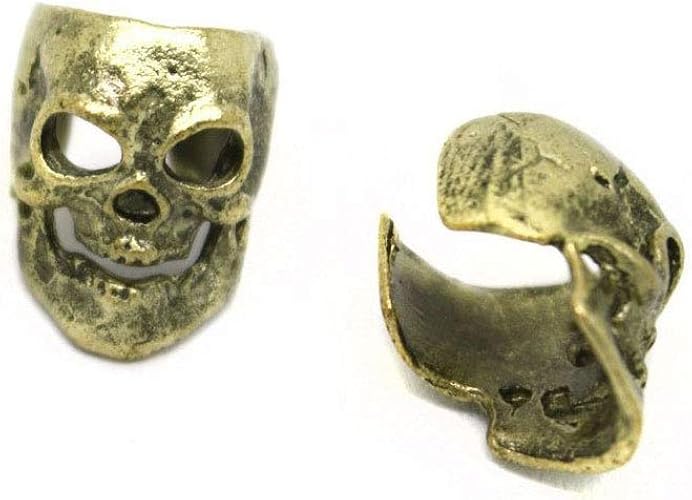 Amazon.com: Antiqued Gold Skull Ear Cuffs (Pair): Jewelry
