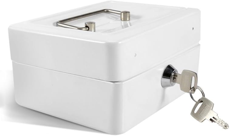 Double Layer Small Lock Box Portable Metal Coin Money Storage Security ...