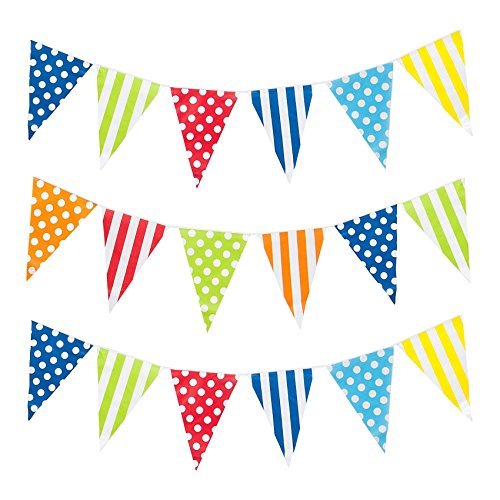 Fun Garden Party Vintage Print Plastic Bunting 10 Meters ~ 20 Pennant ...