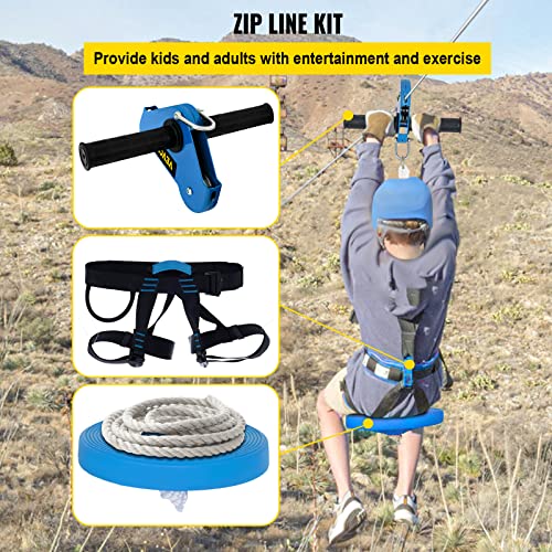 VEVOR Zip line Kits for Backyard 80FT, Zip Lines for Kid and Adult ...