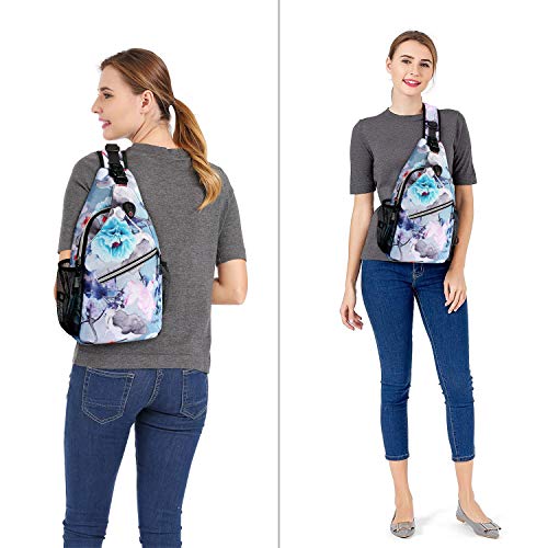 MOSISO 13 inch Sling Backpack, Multipurpose Hiking Daypack Outdoor Rope ...