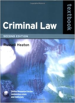 Criminal Law Textbook: Amazon.co.uk: Russell Heaton: 9780199287055: Books