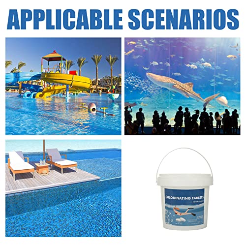Chlorine Tablets for Pools, 1 Inch Large Chlorine Tablets Kit for Pools ...