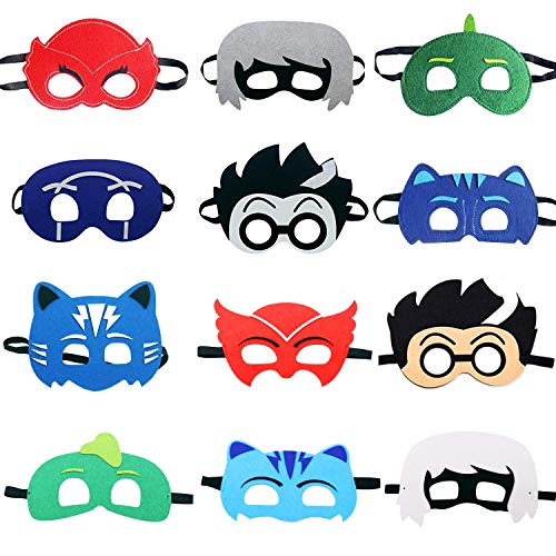 TEEHOME Cartoon Hero Masks Party Favors for Kid (12 Packs) with All ...