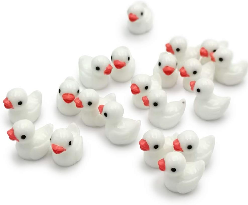 Armena Mini Animal Figures 20 Ducks Garden Ornaments 1.2 x 1.75 cm ...
