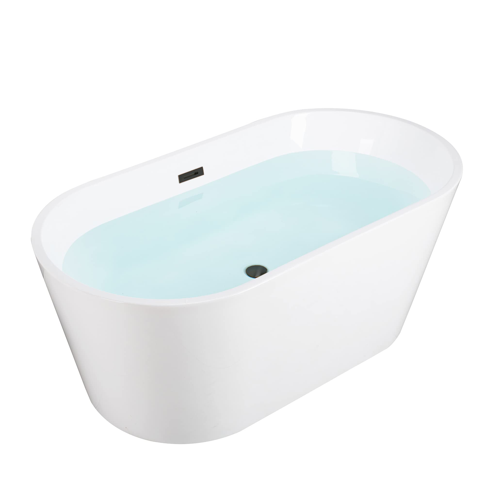 WOODBRIDGE 59" Acrylic Freestanding Bathtub Contemporary Soaking Tub ...