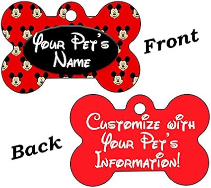 Amazon.com : uDesignUSA Disney Mickey Mouse Double Sided Pet Id Dog Tag ...