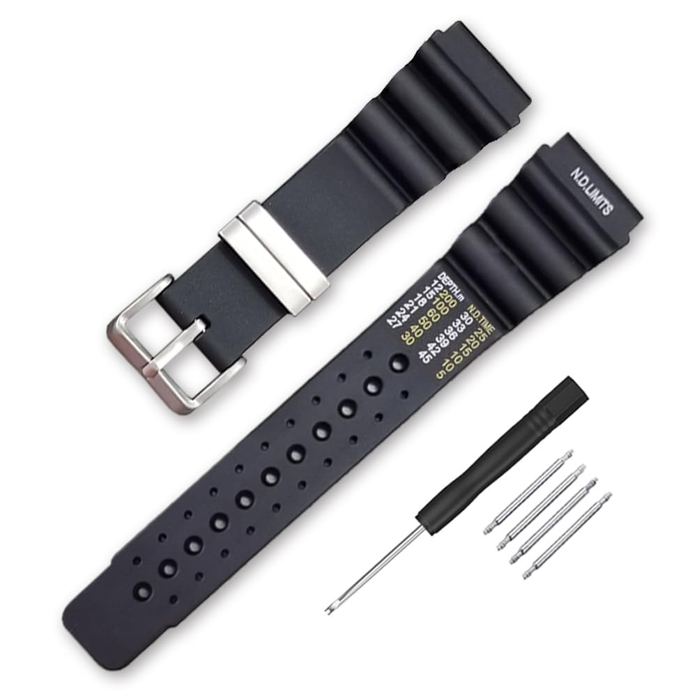 Mua Rubber Curved Line Watch Band 20mm 22mm 24mm Stainless Steel Loop ...